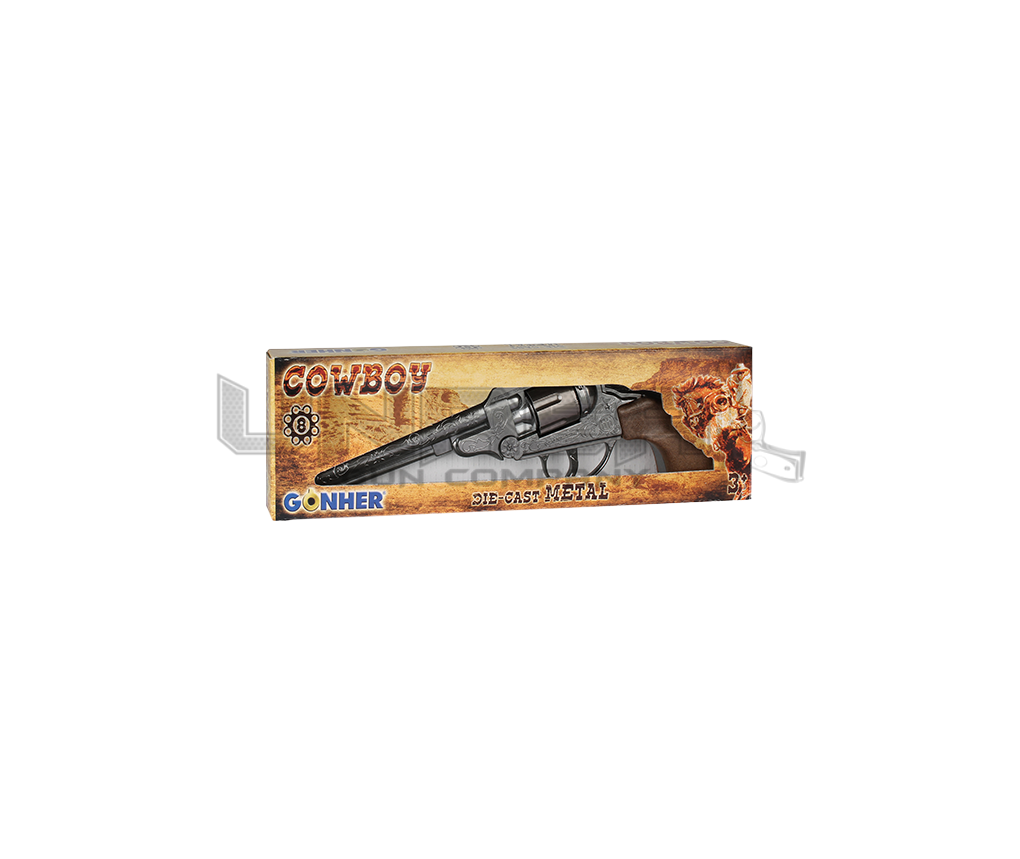 Gonher Cap Gun - Cowboy Colt Revolver 1851 - 8-Shot - Diecast Metal - Brown/Nickel with Box 88-0 ...