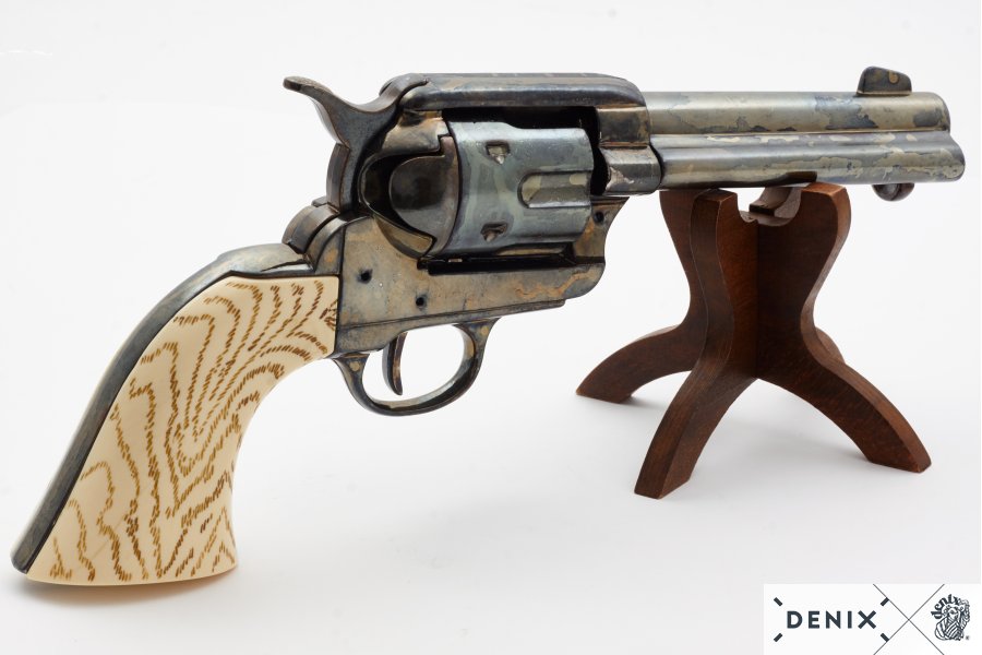 4.75 INCH CALIBER .45 PEACEMAKER REVOLVER USA 1873, IVORY HANDLE 29CM ...